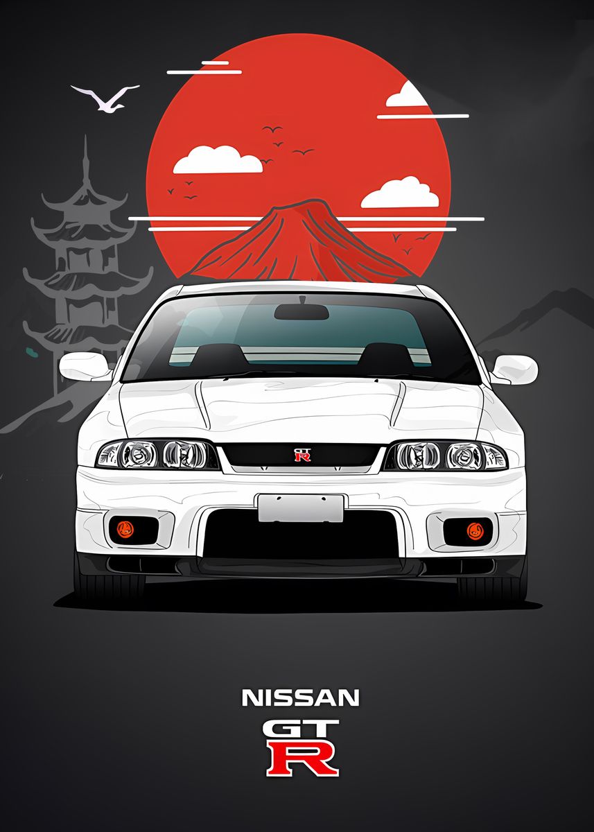 'Nissan GTR car' Poster, picture, metal print, paint by ART JOY STUDIO ...