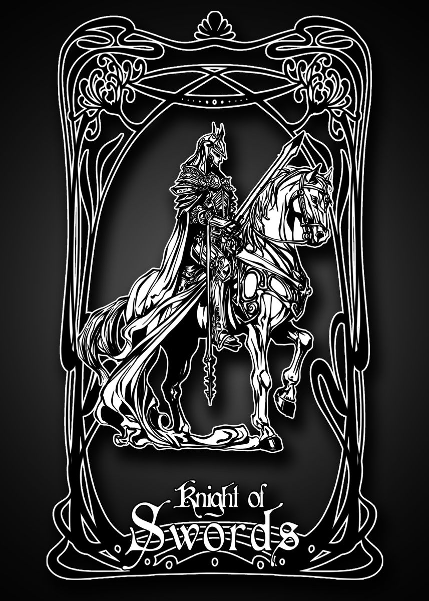 'Tarot Knight of Swords' Poster, picture, metal print, paint by ...