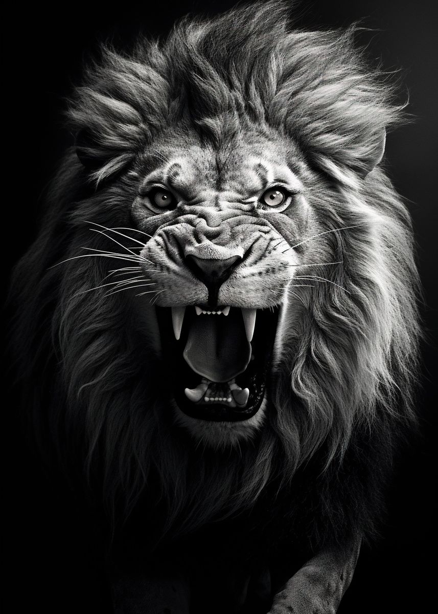'The Noble Lion' Poster, picture, metal print, paint by Senja Kolesnyk ...