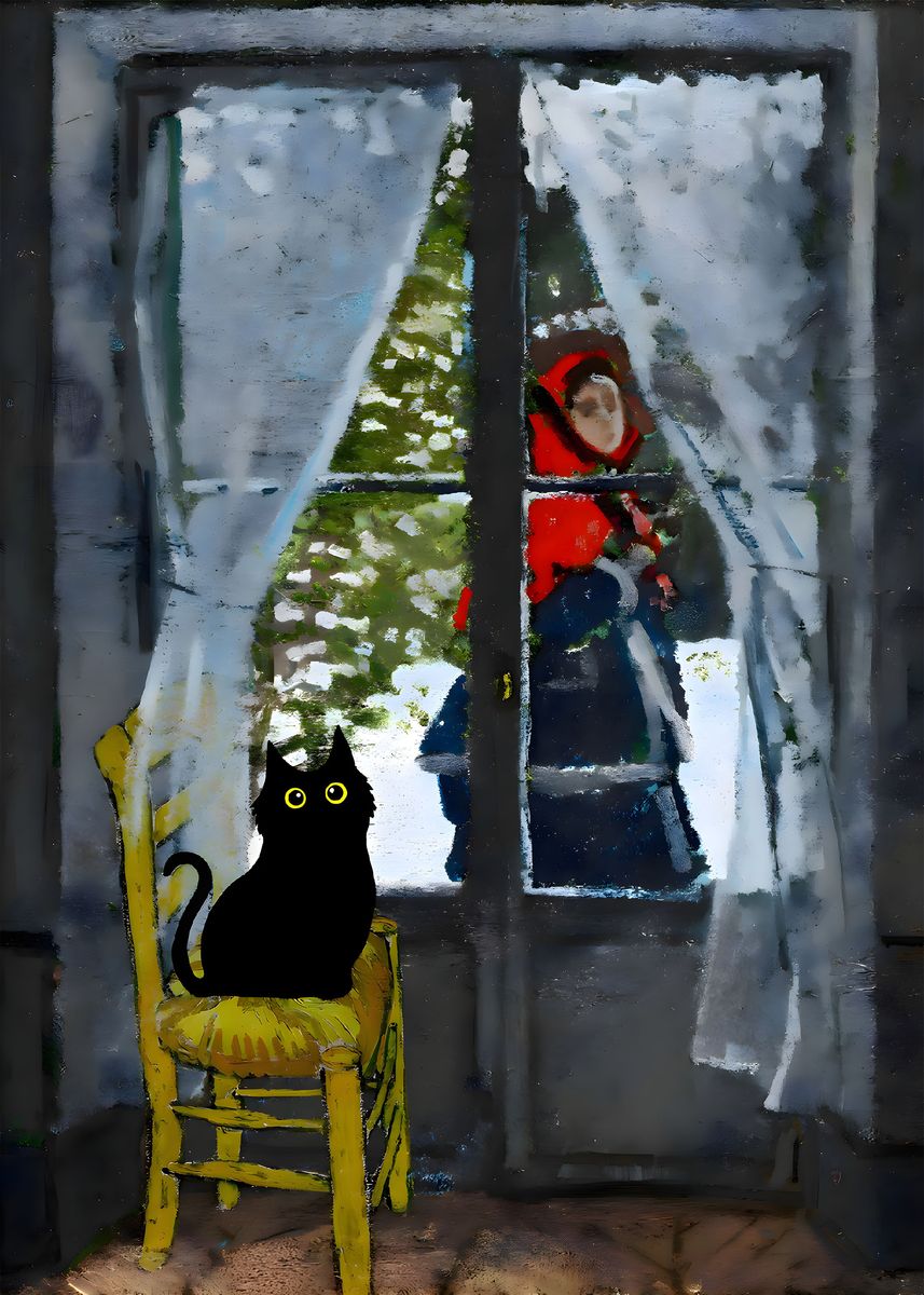 'Monet The Red Kerchief Cat' Poster, picture, metal print, paint by ...