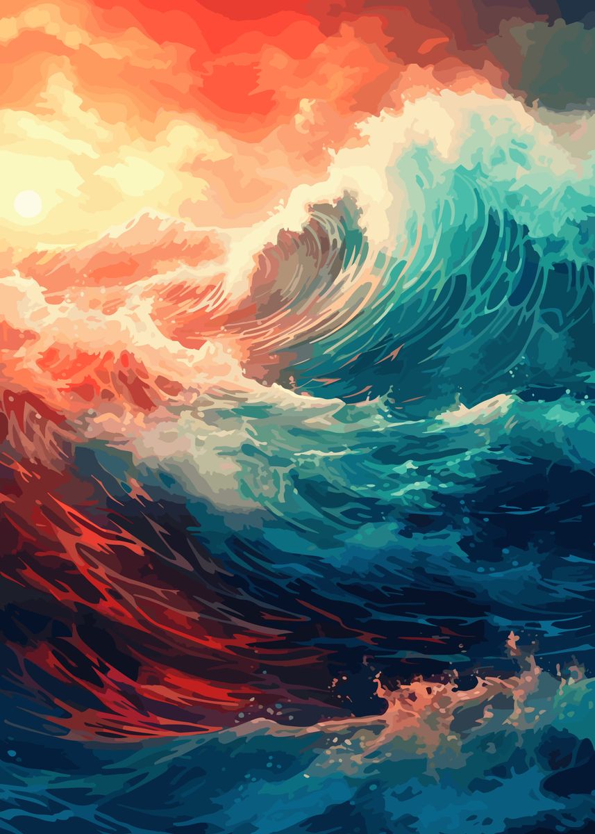 'Ocean Wave Poster' Poster, picture, metal print, paint by Mark Vincent ...