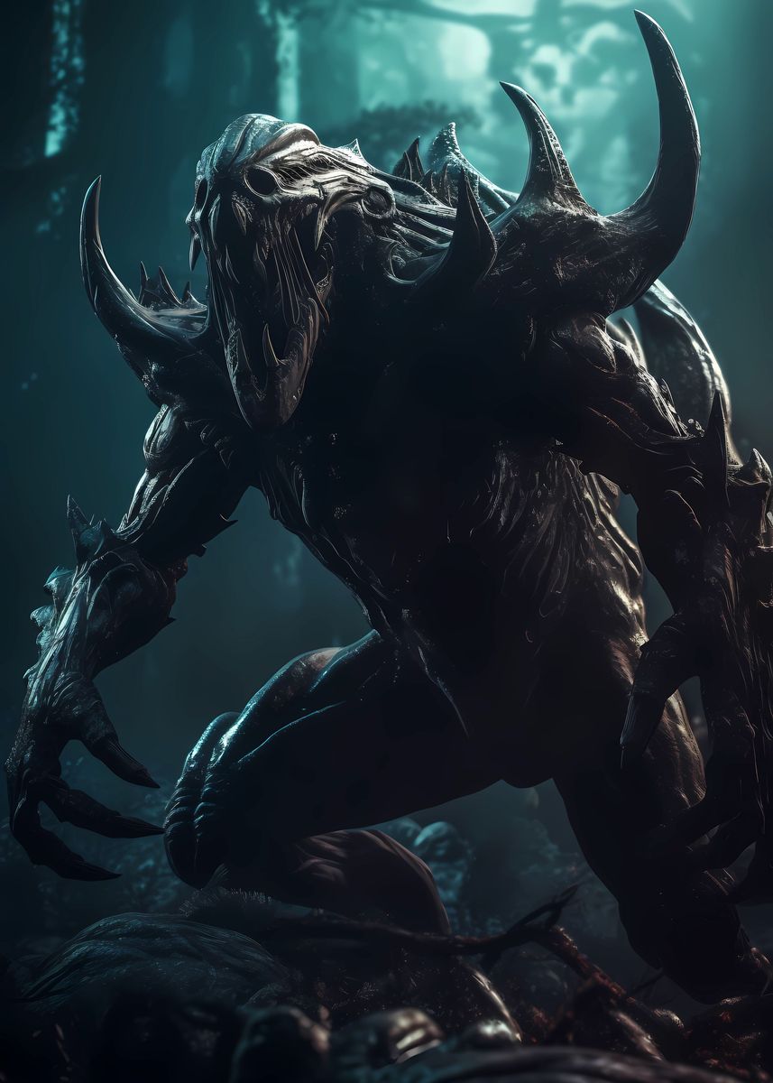 'Alien monster' Poster, picture, metal print, paint by Jiri Hodecek ...