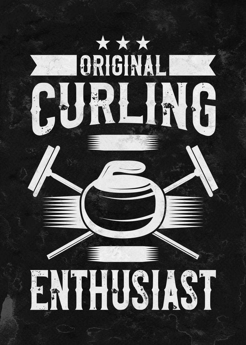 'Curling Enthusiast' Poster, picture, metal print, paint by POORAN ...