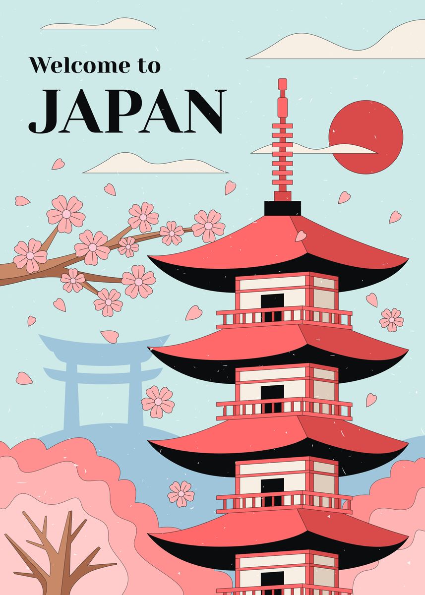 'Japanese' Poster, picture, metal print, paint by Javeline E | Displate