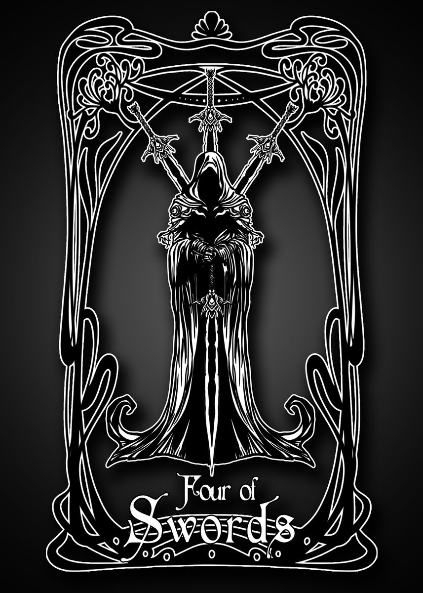 'Tarot Four of Swords' Poster, picture, metal print, paint by LouteCrea ...