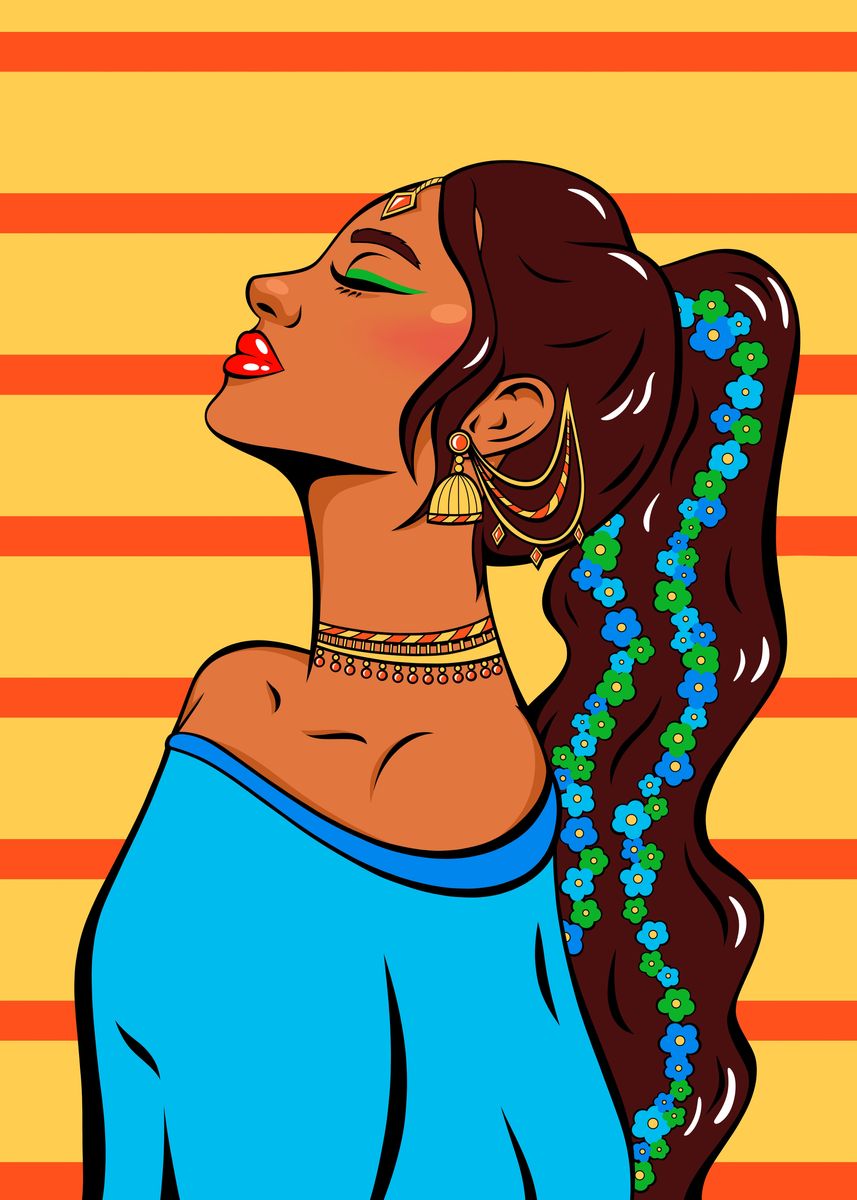 'Ponytail in bloom' Poster by Jenny Rattina | Displate