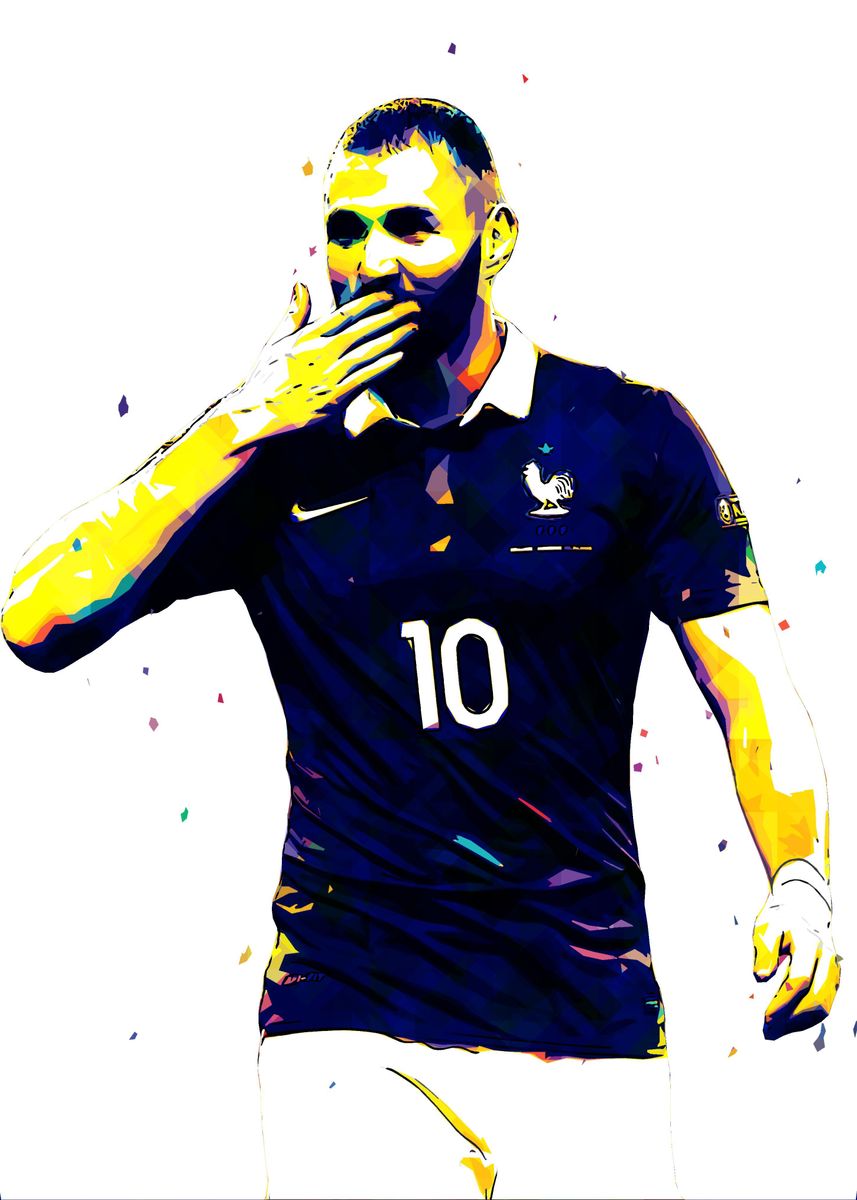 'Karim Benzema France' Poster, picture, metal print, paint by ...