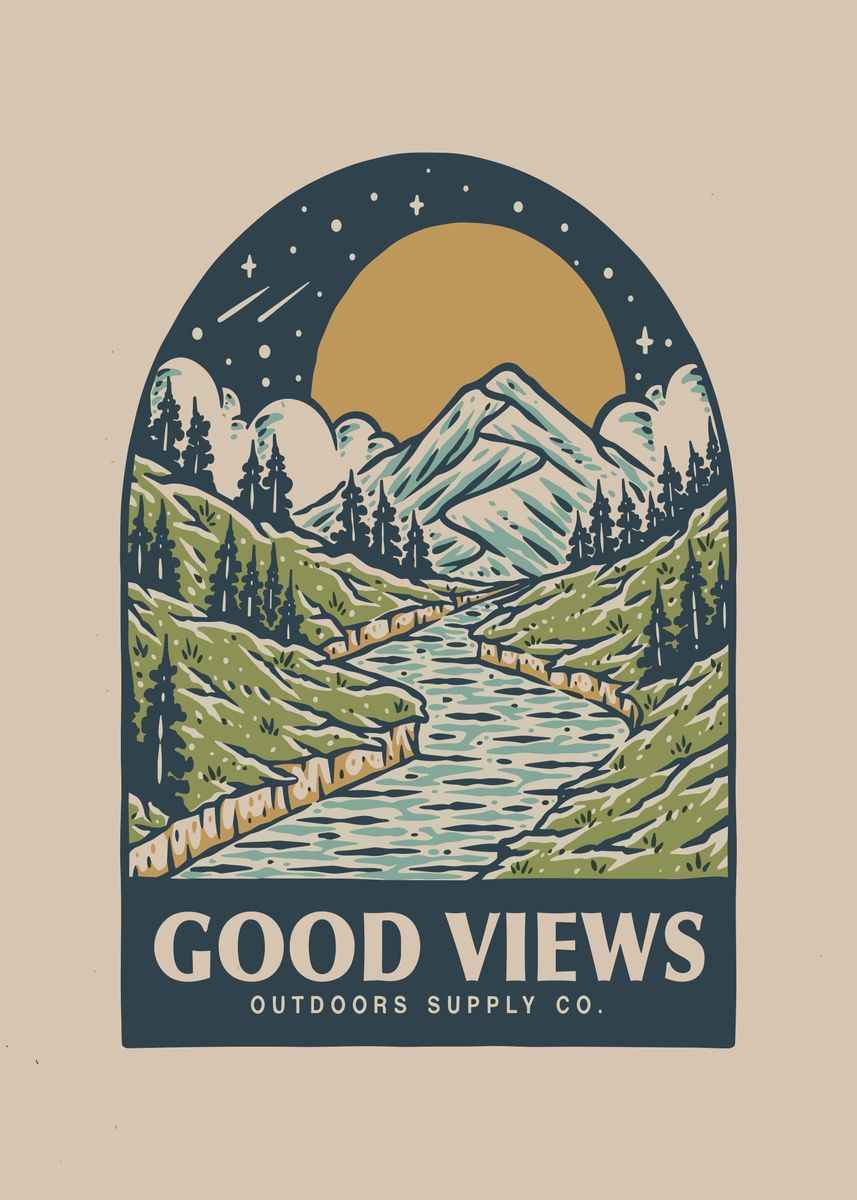 'Good Views to nature' Poster, picture, metal print, paint by AL Picaso ...
