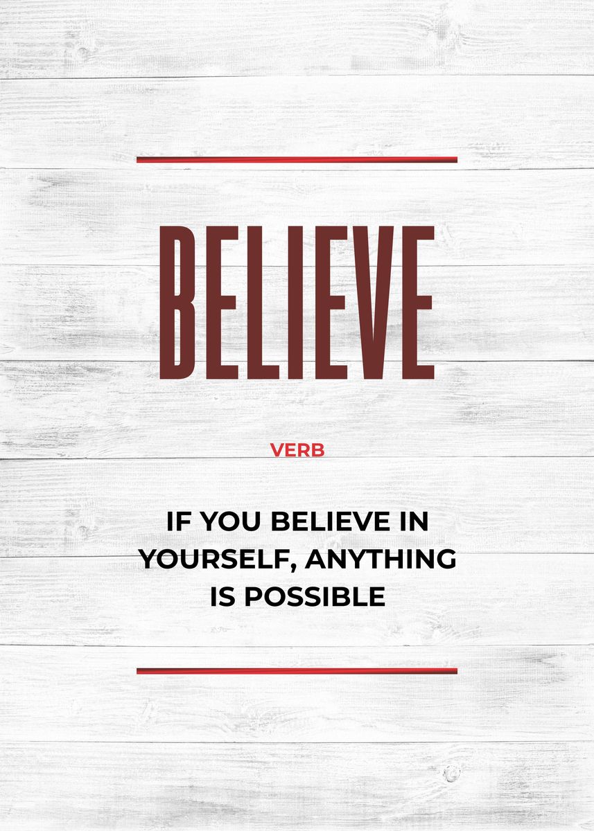 'believe' Poster, picture, metal print, paint by Top Collection Metalic ...