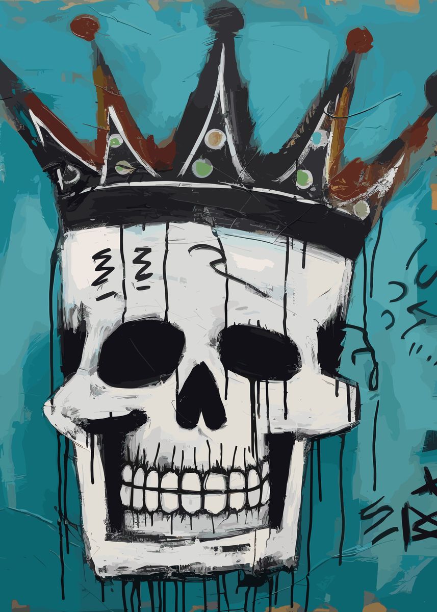 'Basquiat Style Skull' Poster, picture, metal print, paint by Ardyce ...