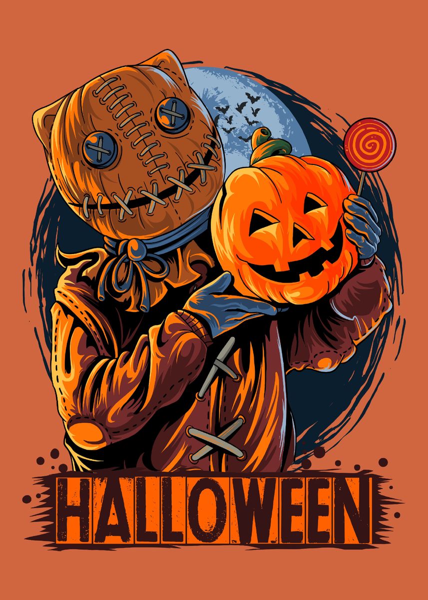 'Scary Pumpkin' Poster by Tovu Yovi Darmawan | Displate