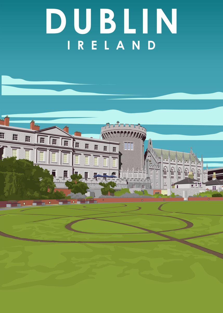 'Dublin Ireland Travel Art' Poster, picture, metal print, paint by Jorn ...