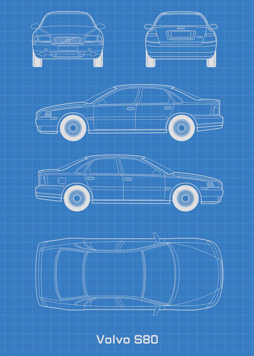 'Volvo S80' Poster, picture, metal print, paint by Aleksandras ...