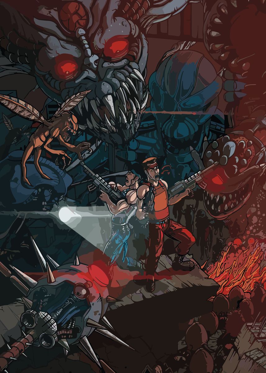 'Contra Game' Poster, picture, metal print, paint by satya art | Displate