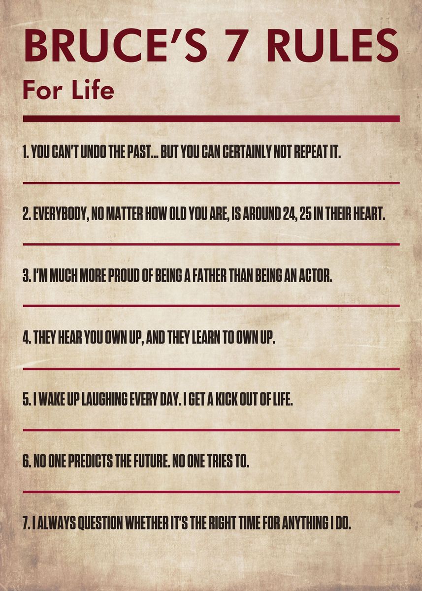 'Quotes Bruce Willis' Poster, picture, metal print, paint by Nolan ...