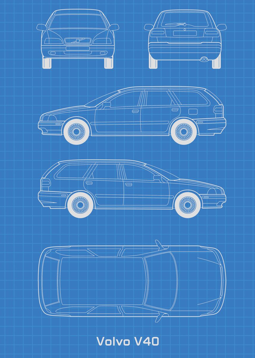 'Volvo V40' Poster, picture, metal print, paint by Aleksandras ...