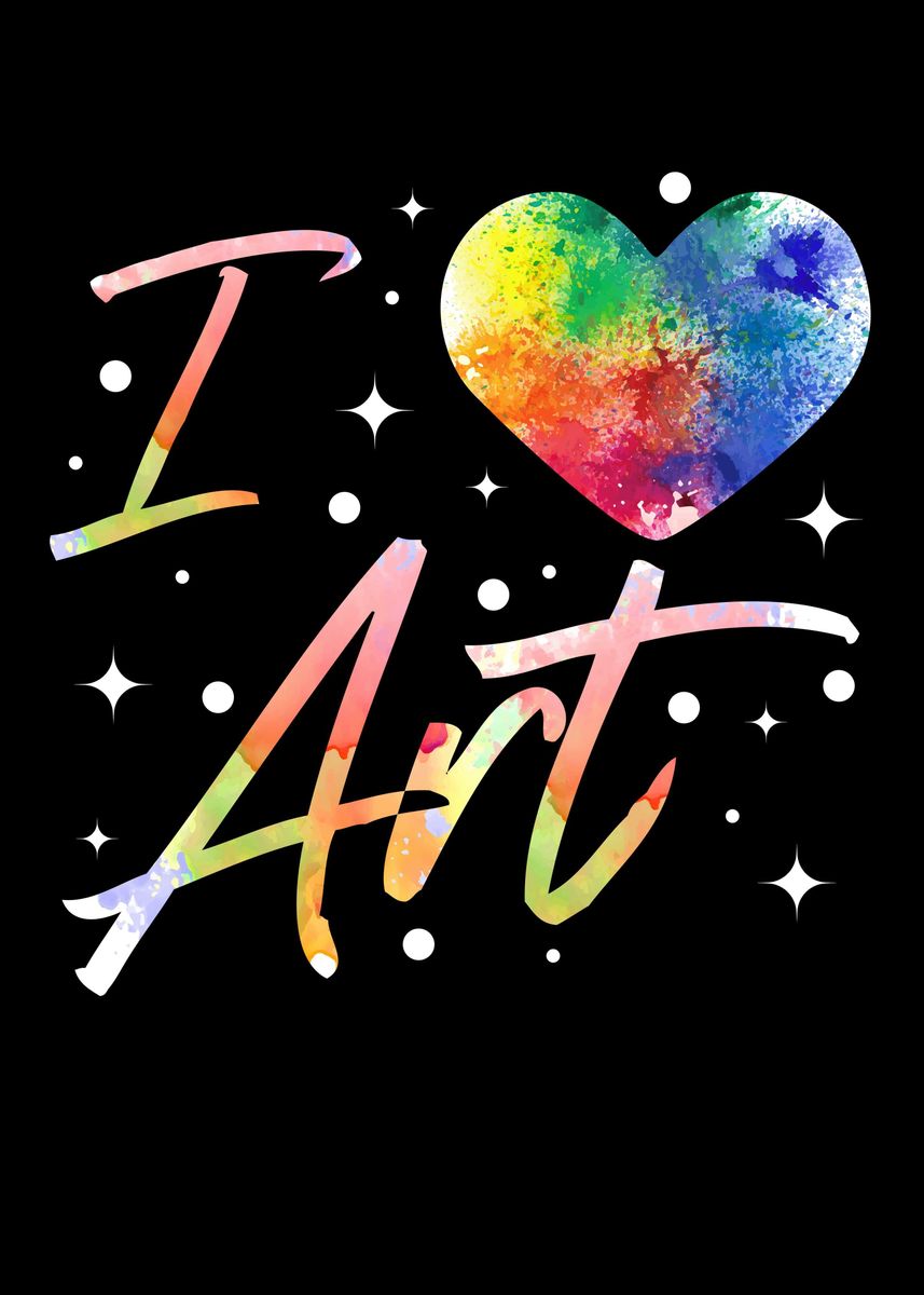 'I Love Art Drawing Artwork' Poster by kritich | Displate