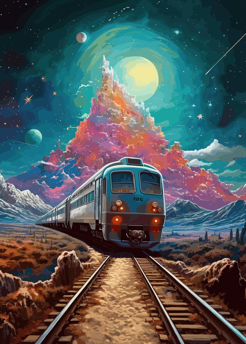 'Steam Locomotive' Poster, picture, metal print, paint by Esther Knapp ...
