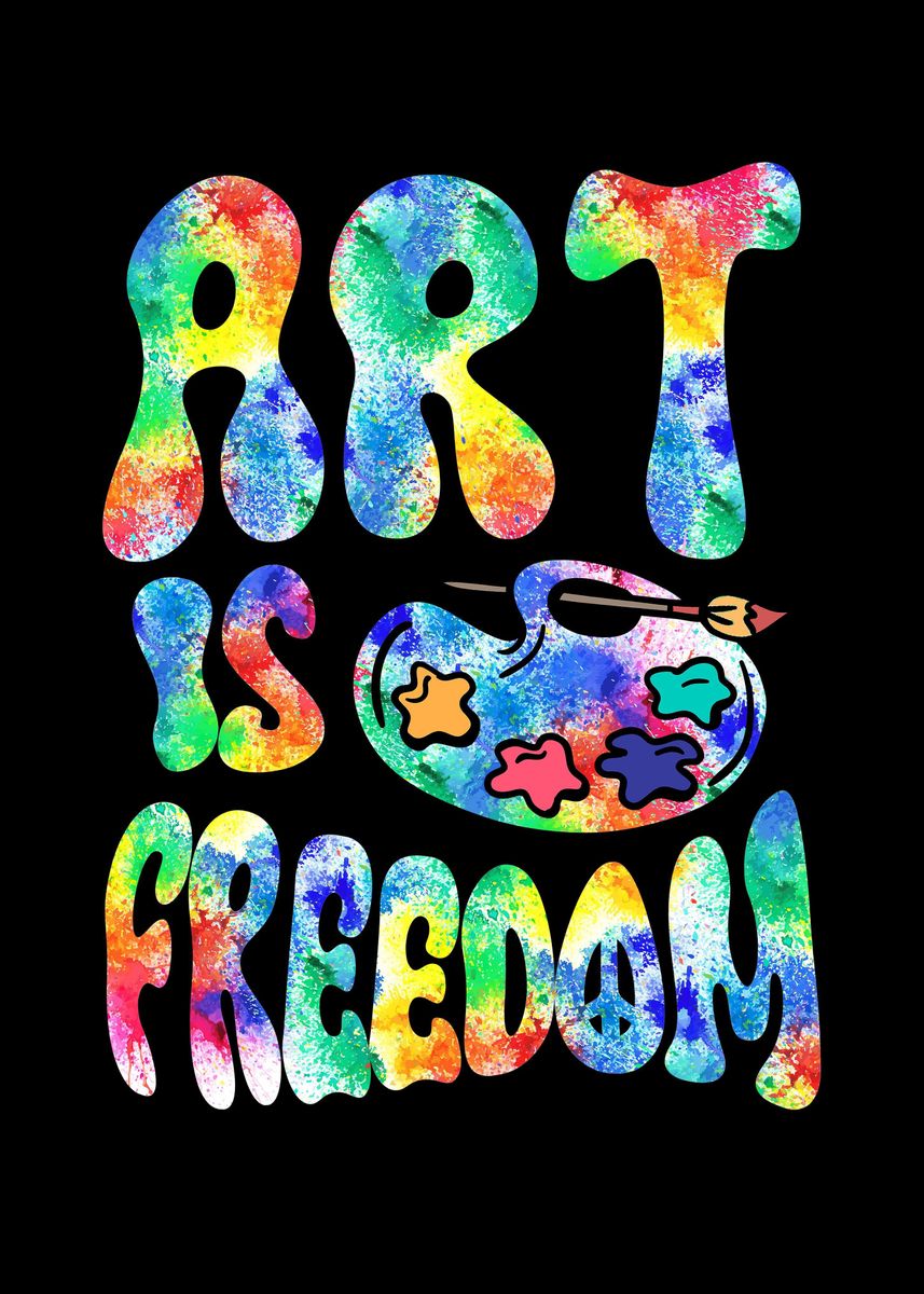 'Art Is Freedom Drawing' Poster, picture, metal print, paint by kritich ...