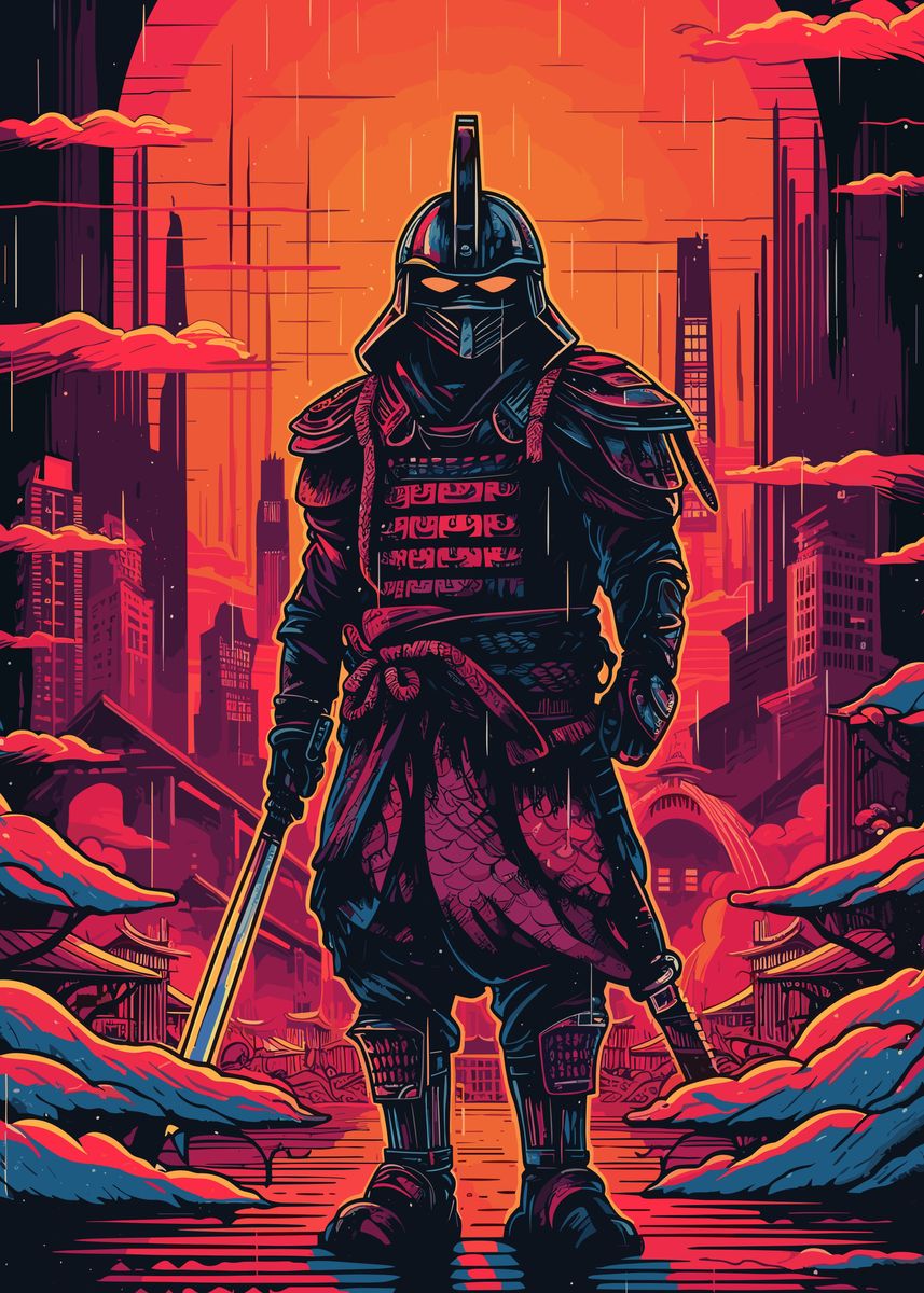 'Japanese Samurai' Poster, picture, metal print, paint by Niky Muge ...