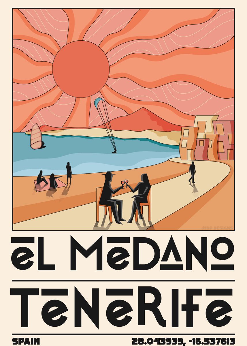 'El Medano Tenerife ' Poster, picture, metal print, paint by Jake ...