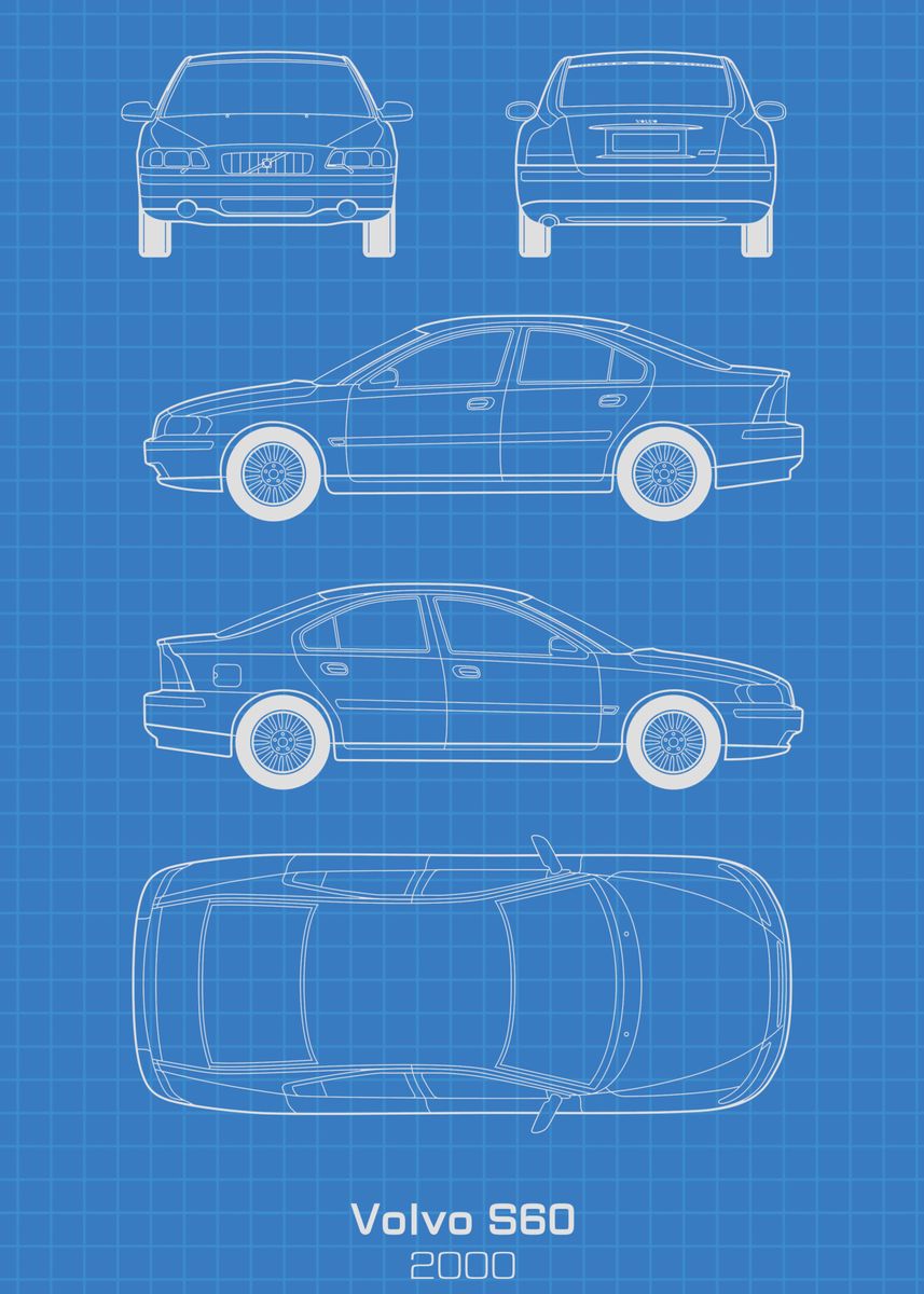 'Volvo S60 2000' Poster, picture, metal print, paint by Aleksandras ...