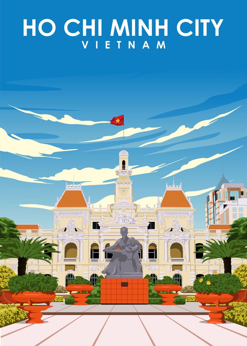'Ho Chi Minh City Vietnam' Poster, picture, metal print, paint by Jorn ...