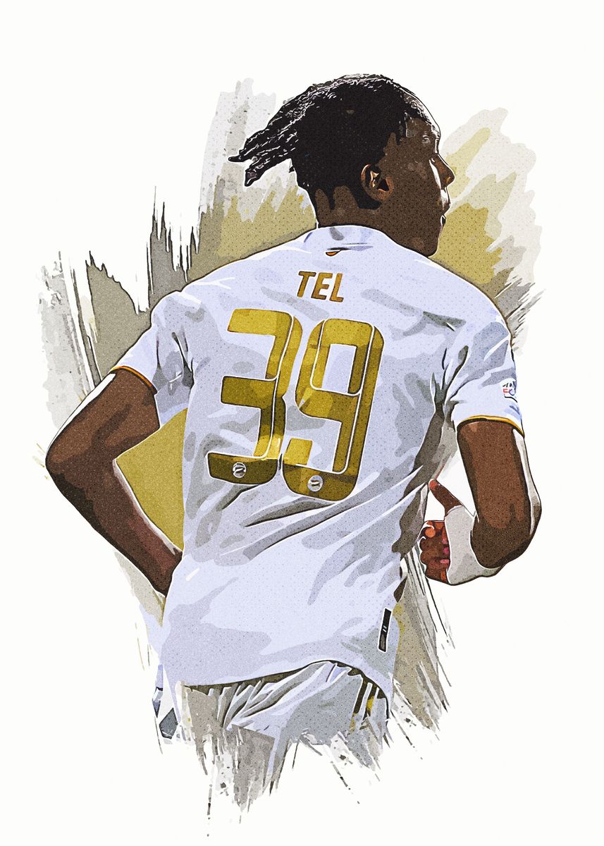 'Mathys Tel Football Poster' Poster, picture, metal print, paint by ...