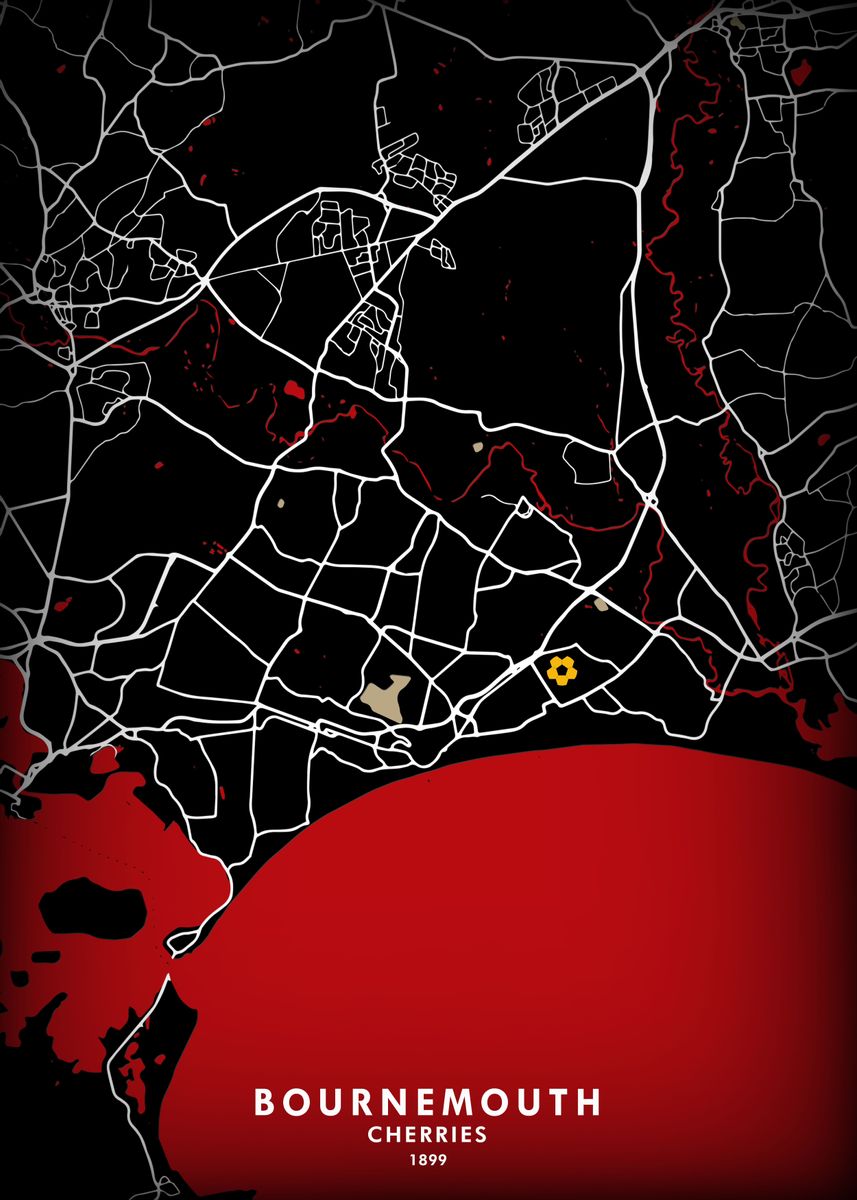 'Bournemouth ' Poster, picture, metal print, paint by Yates Madeline ...