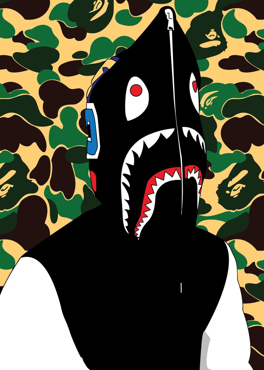 'Bape' Poster, picture, metal print, paint by Javeline E | Displate