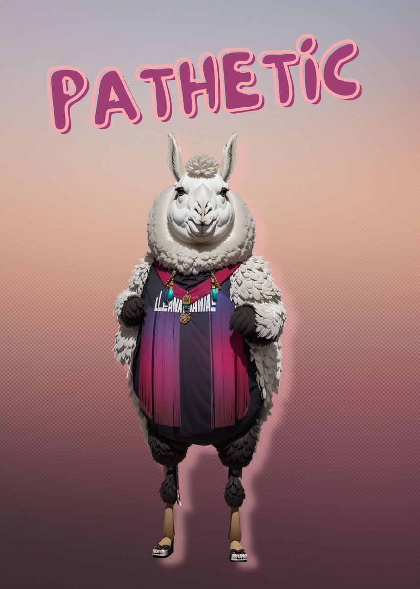 'Judgmental Llama Pathetic' Poster, picture, metal print, paint by ...