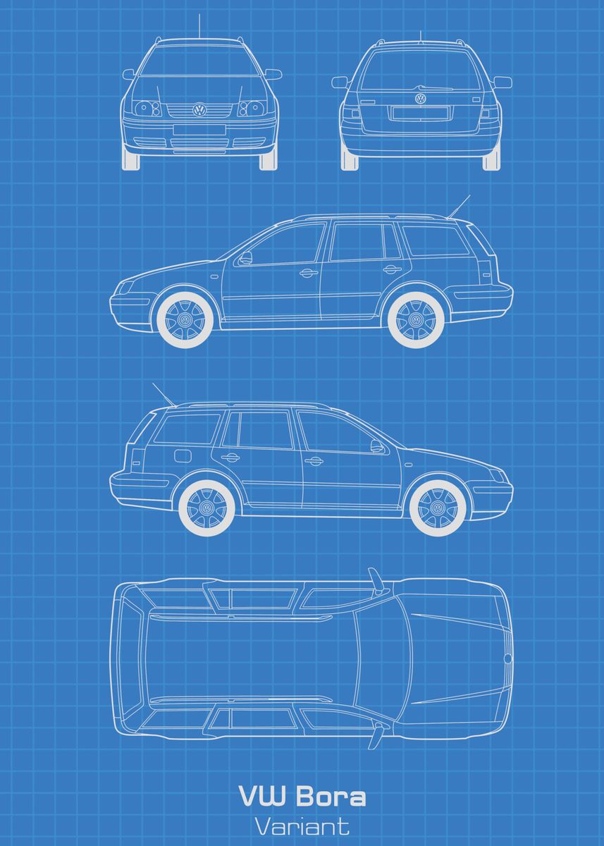 'VW Bora Variant' Poster, picture, metal print, paint by Aleksandras ...