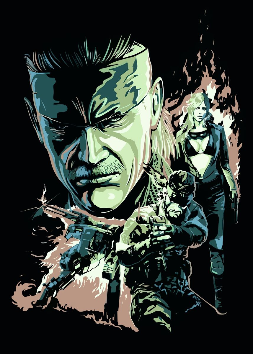 'Metal gear solid snake' Poster, picture, metal print, paint by Jeanice ...