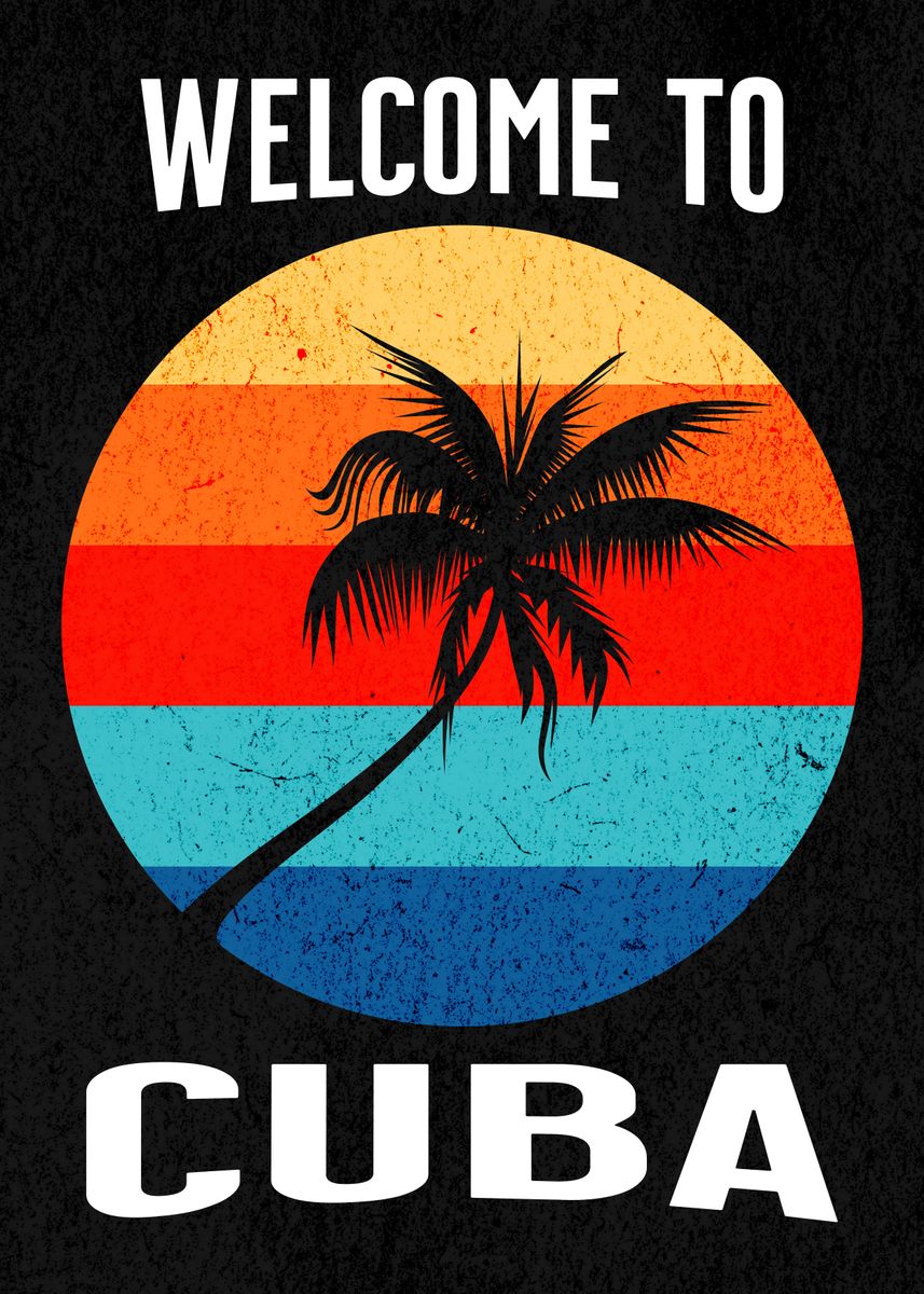 'CUBA PALM TREE' Poster, picture, metal print, paint by Atomic Chinook ...
