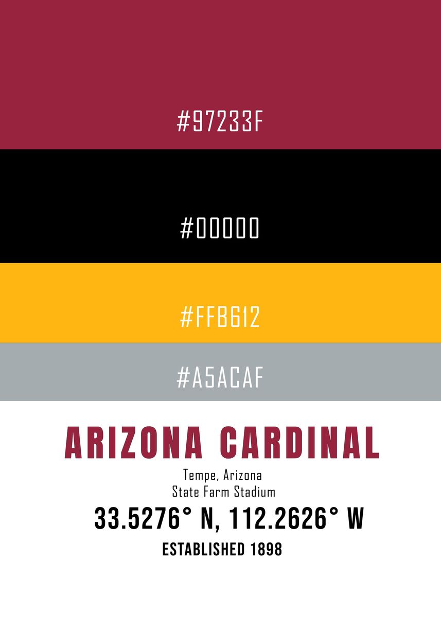 'Football Arizona Colors' Poster, picture, metal print, paint by ...