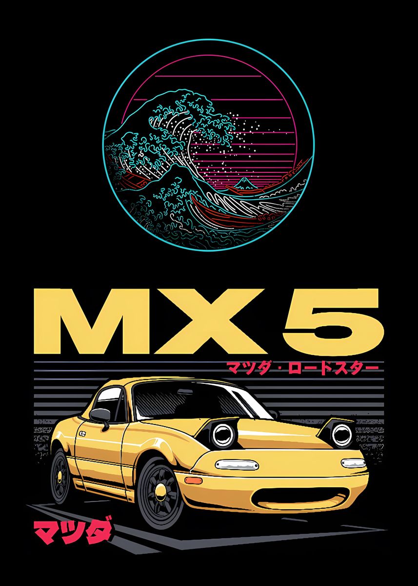'Mazda MX5 Miata' Poster, picture, metal print, paint by ART JOY STUDIO ...