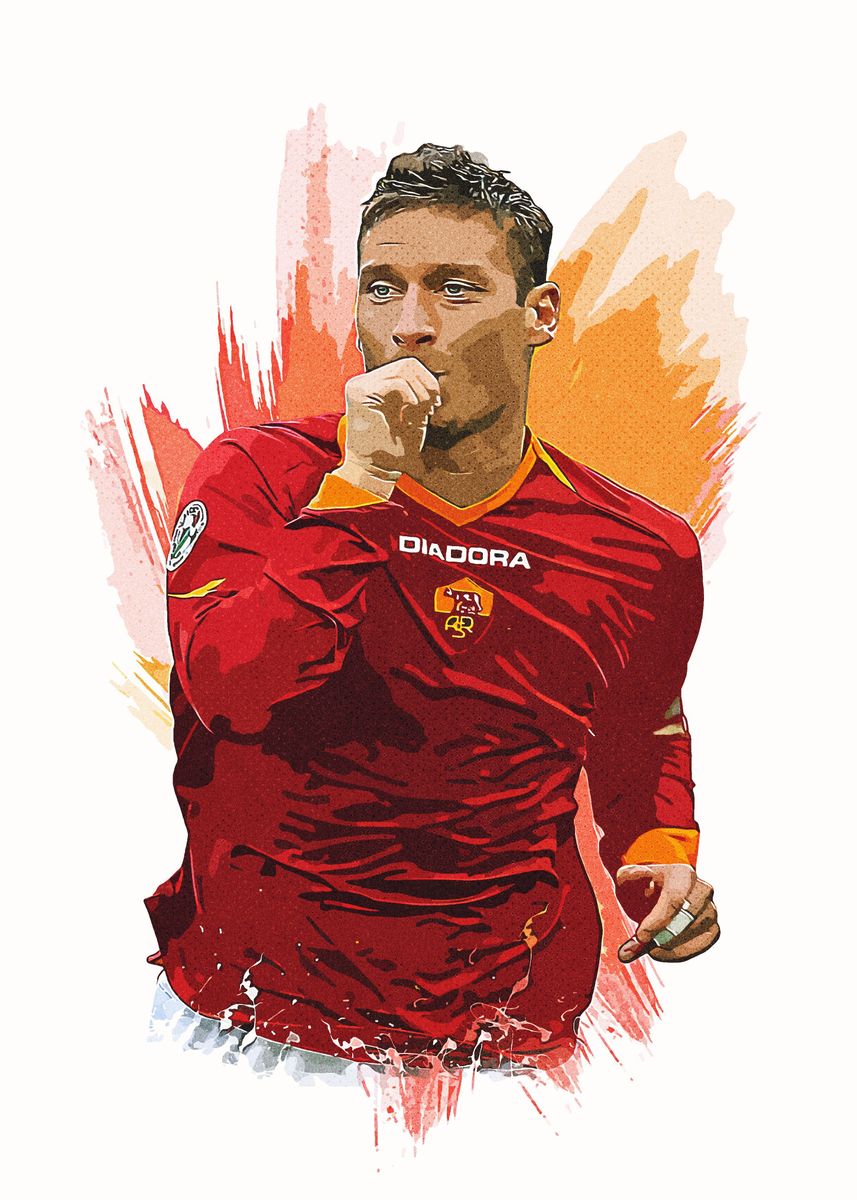 'Francesco Totti Poster' Poster, picture, metal print, paint by Elvira ...