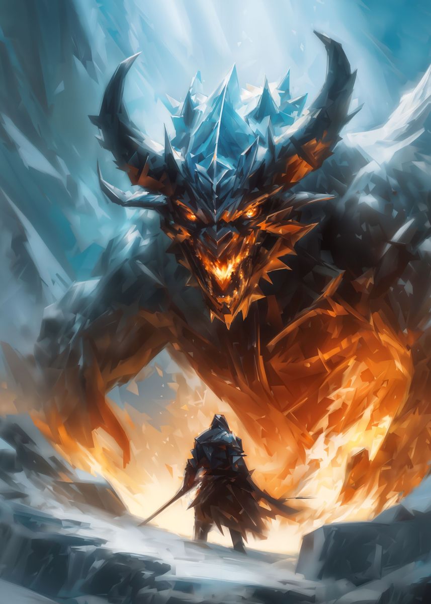 'The dragon demon' Poster, picture, metal print, paint by Lukasz ...