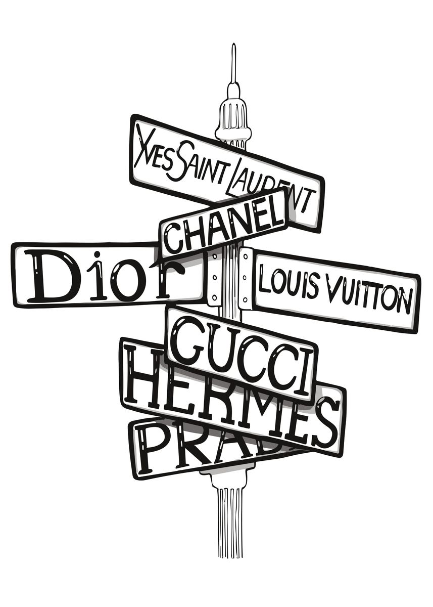 'Fashion Sign' Poster, picture, metal print, paint by Javeline E | Displate