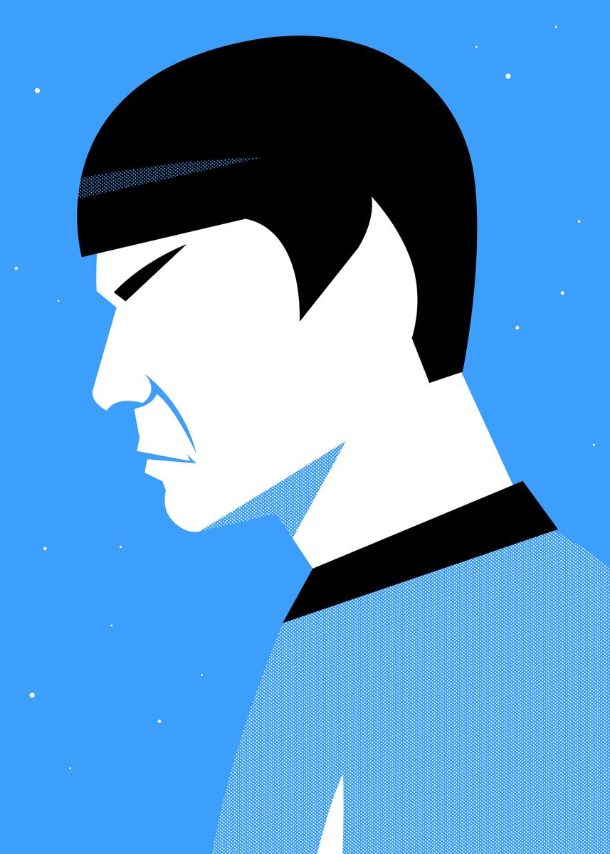 'Spock Profile' Poster, picture, metal print, paint by Star Trek | Displate