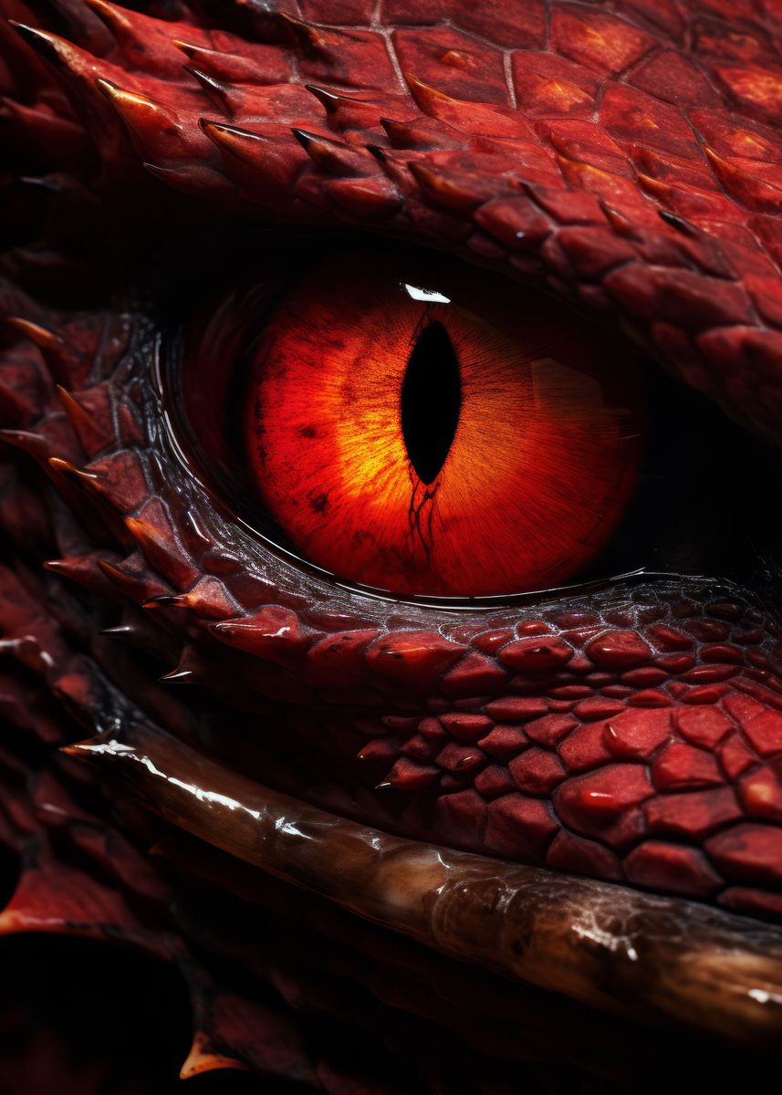 'Red Dragon Eye' Poster by DisplayDreams | Displate