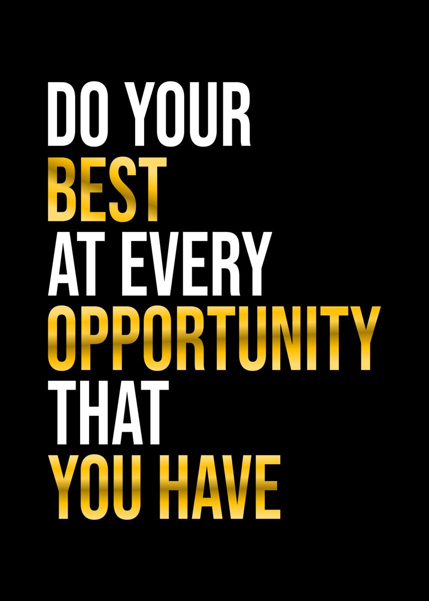 'Motivational Quotes Gold' Poster, picture, metal print, paint by ...