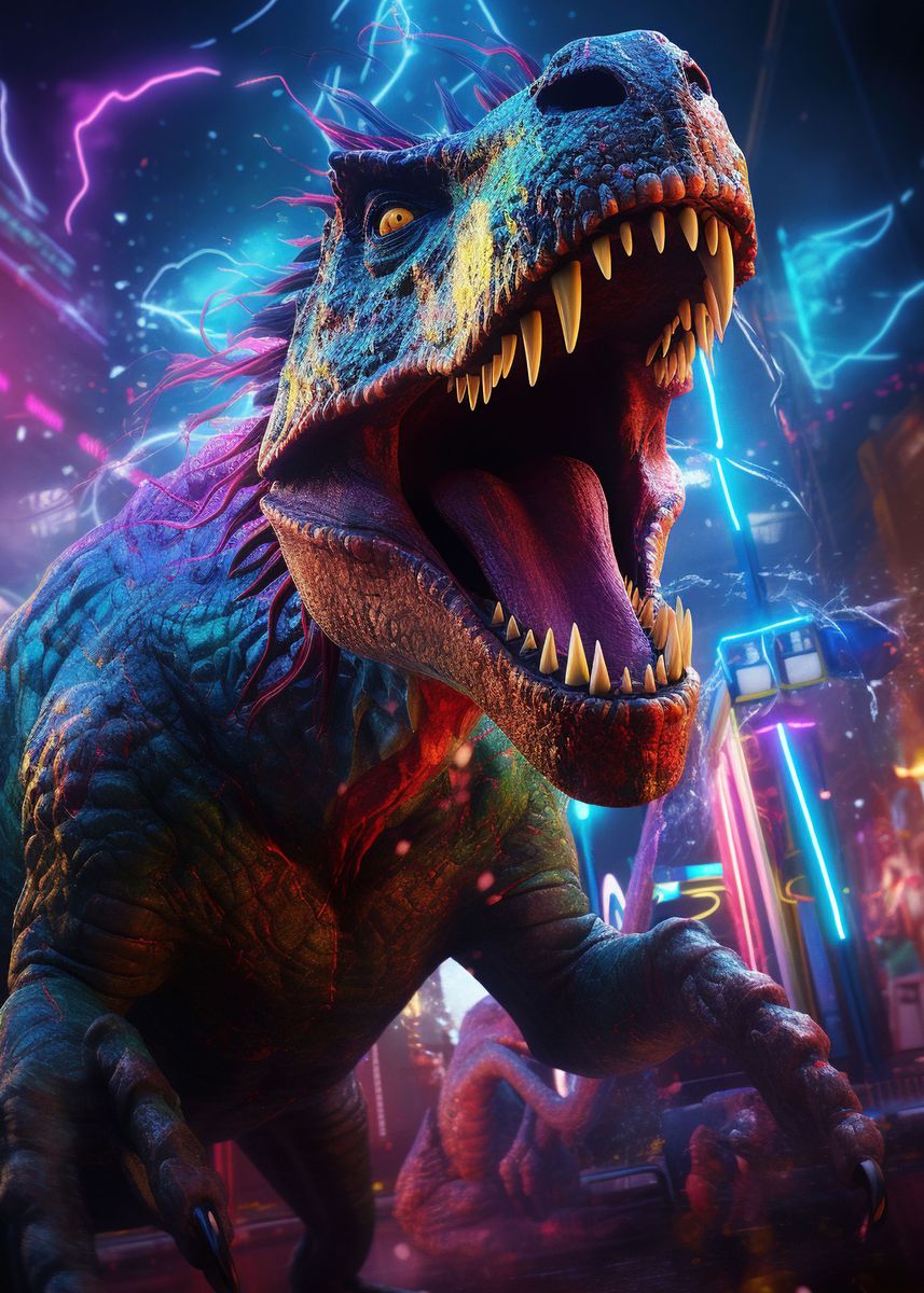 'Prehistoric Trex' Poster, picture, metal print, paint by Ilyrin | Displate