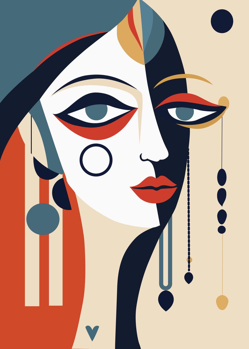 'Woman Picasso Face Art Pri' Poster, picture, metal print, paint by ...