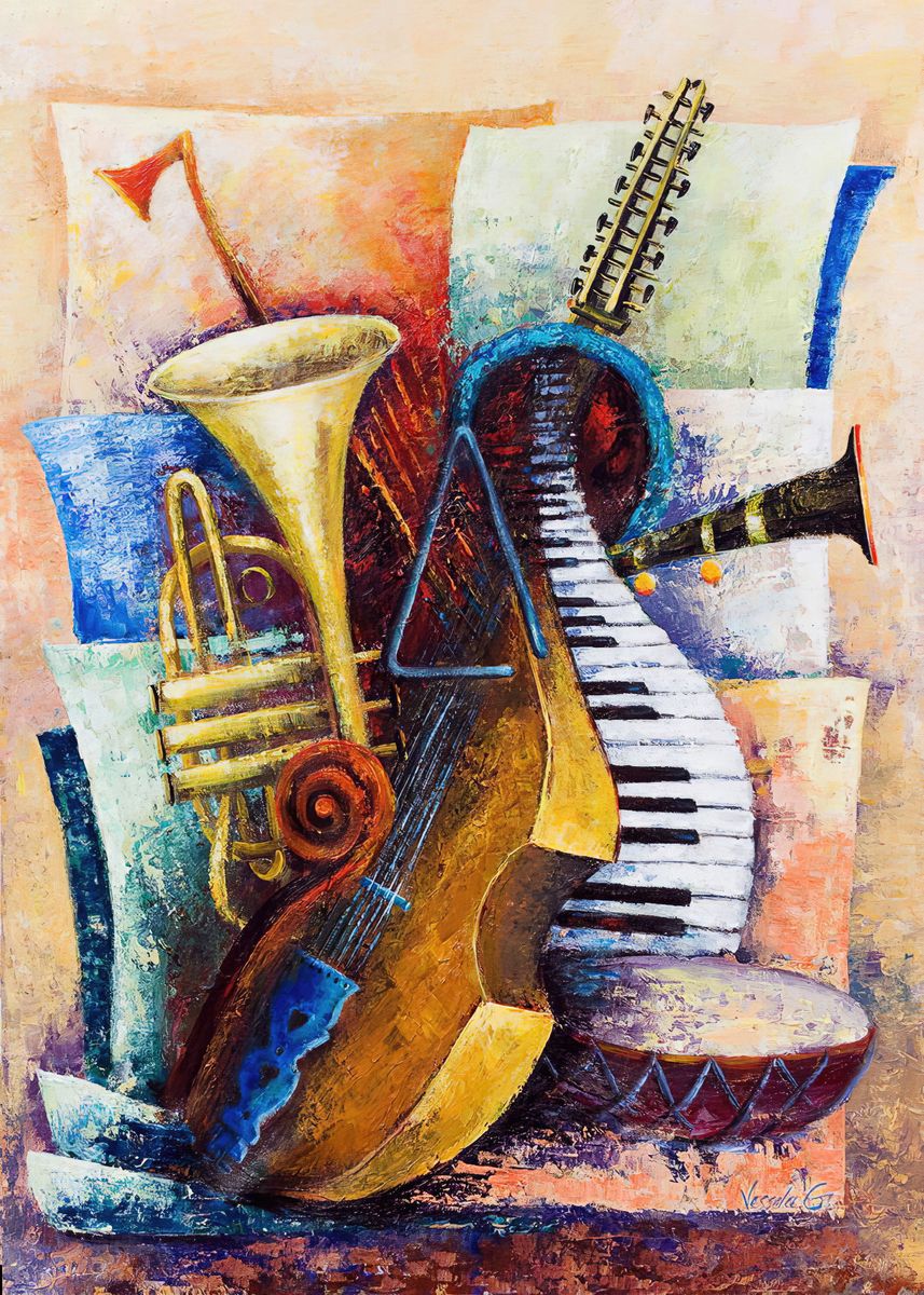'Music Art Instruments' Poster, picture, metal print, paint by REAL ...