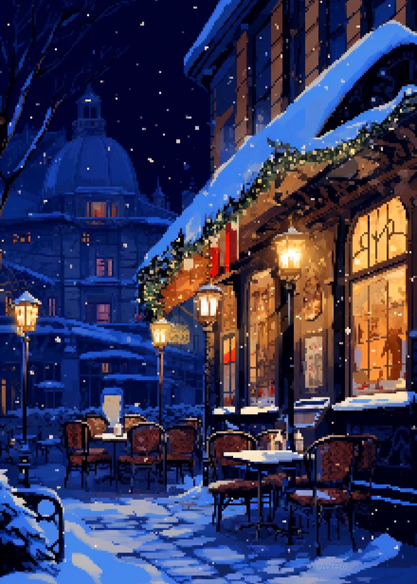 'France Cafe Pixel Art' Poster, picture, metal print, paint by LVTFCO ...