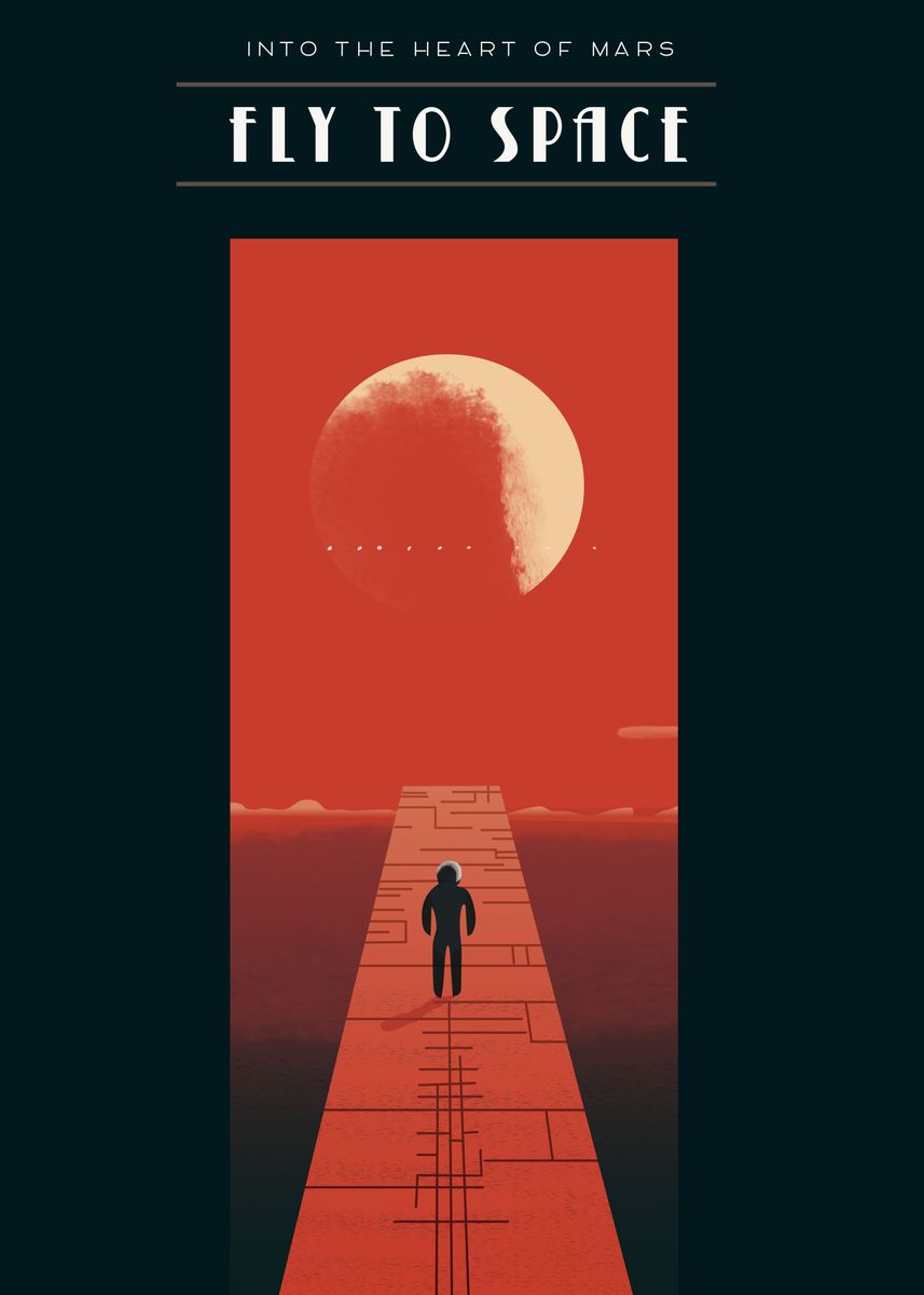 'Fly to Space Astronaut ' Poster by Tollaru | Displate