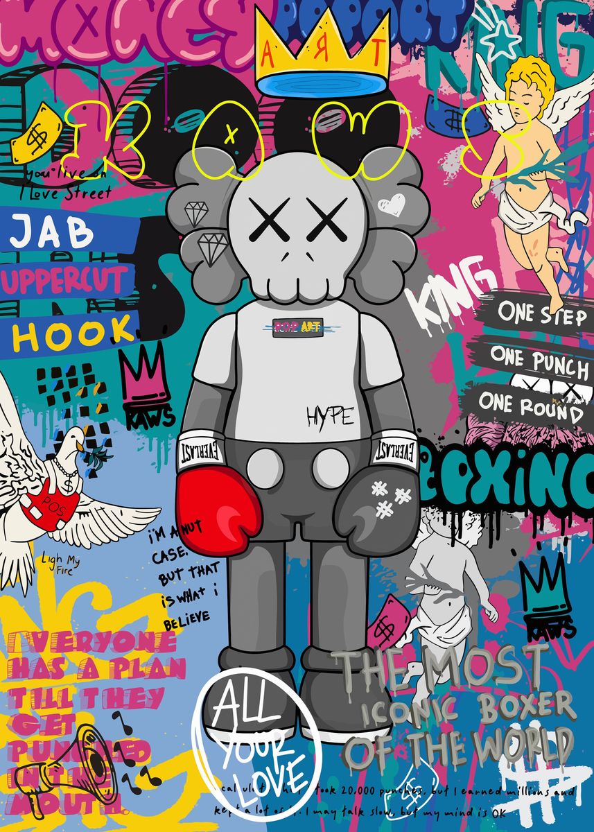 'Kaws Hypebeast' Poster, picture, metal print, paint by Anime Manga ...