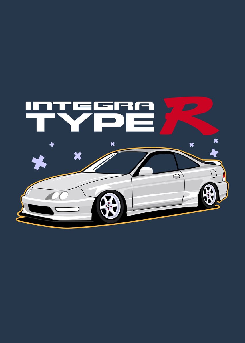 'Integra Type R JDM Cars' Poster, picture, metal print, paint by Masje ...