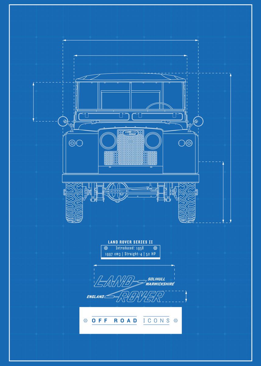 'Series II Blueprint' Poster, picture, metal print, paint by Off Road ...